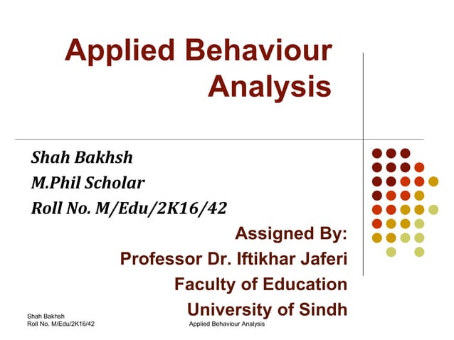 Applied behaviour analysis | PPTX | Parenting Babies and Toddlers ...