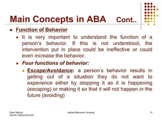 Applied behaviour analysis | PPTX