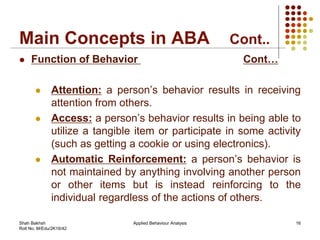 Applied behaviour analysis | PPTX