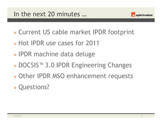 Applied Broadband TM Forum IPDR deployment update | PDF