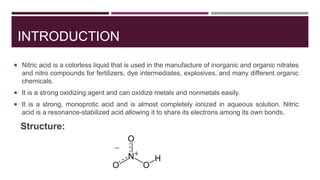 Nitric acid Preparation & Uses Raw materials, Flow sheet diagram unit ...