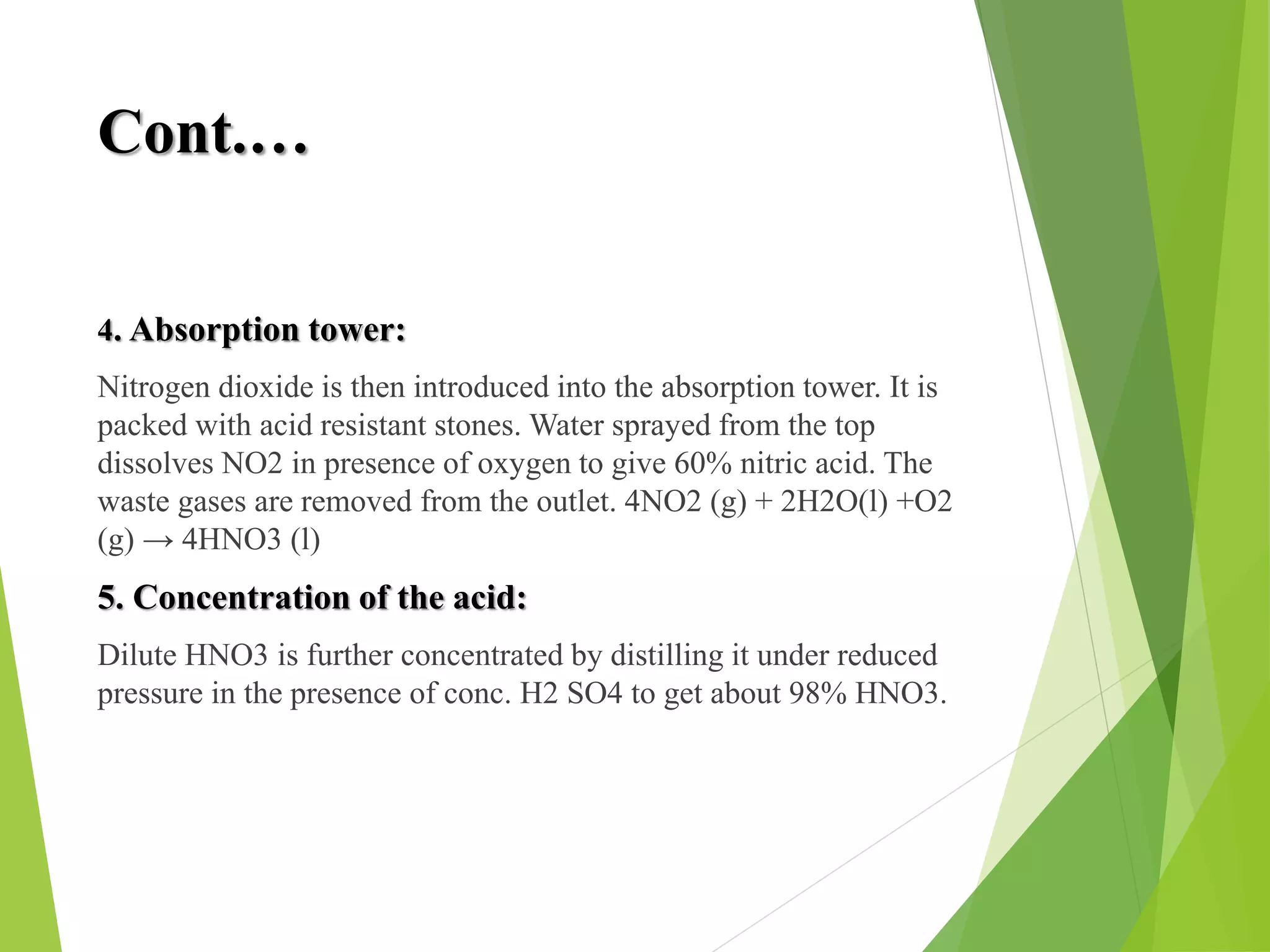 Nitric acid Preparation & Uses Raw materials, Flow sheet diagram unit ...