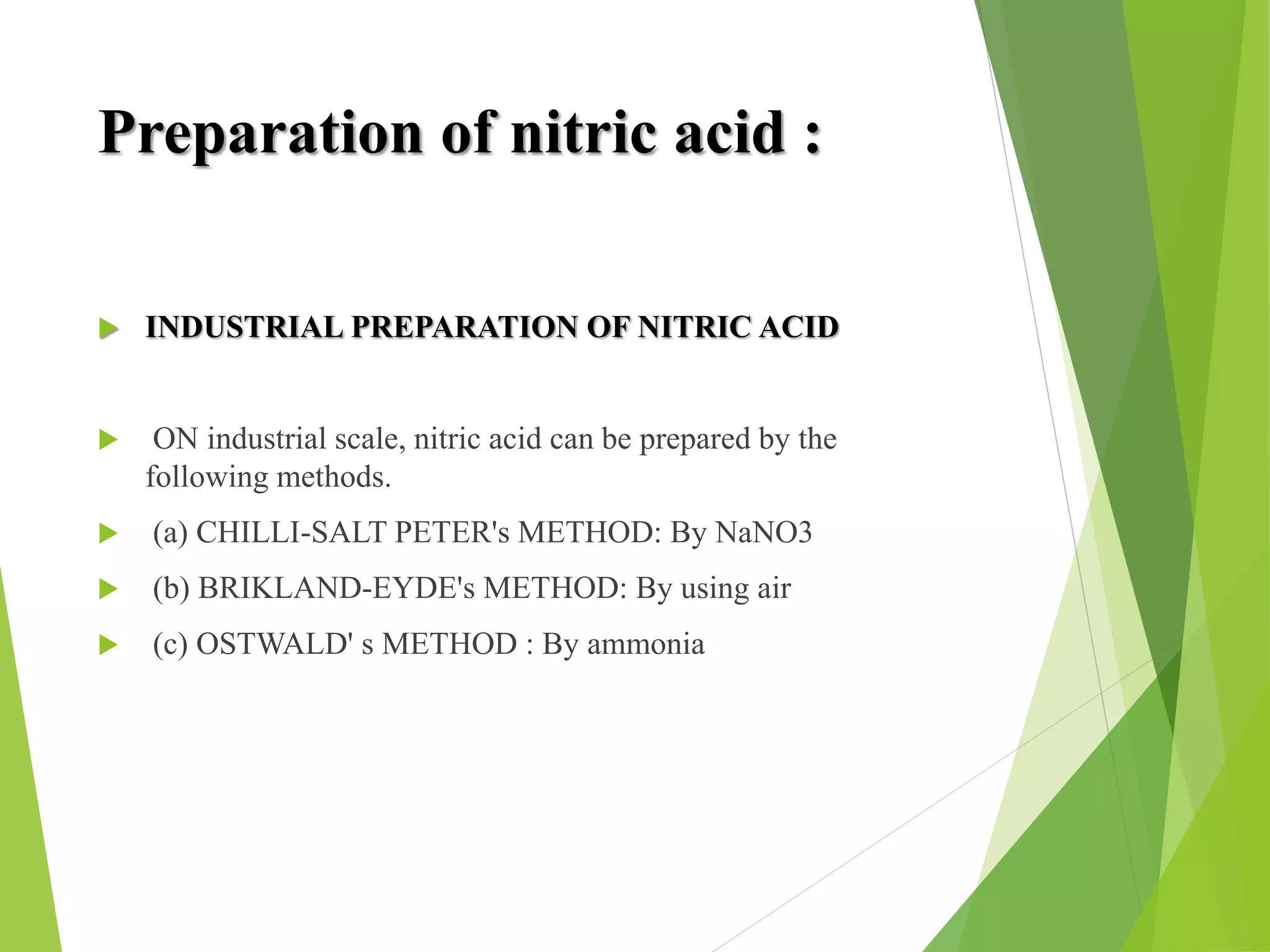 Nitric acid Preparation & Uses Raw materials, Flow sheet diagram unit ...