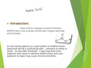 Nitric acid Preparation & Uses Raw materials, Flow sheet diagram unit ...