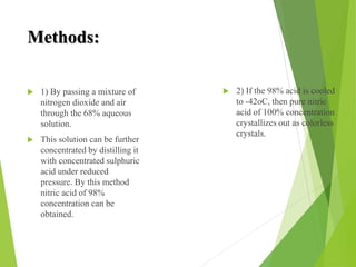 Nitric acid Preparation & Uses Raw materials, Flow sheet diagram unit ...