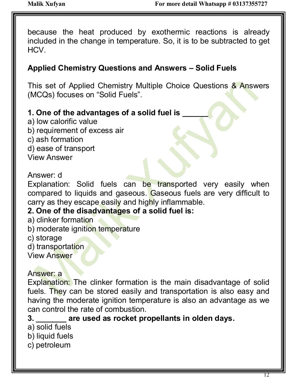 Applied Chemistry Multiple Choice Questions With Answers Part 1 By Ma applied-chemistry-multiple-choice-questions-with-answers-part-1-by-ma