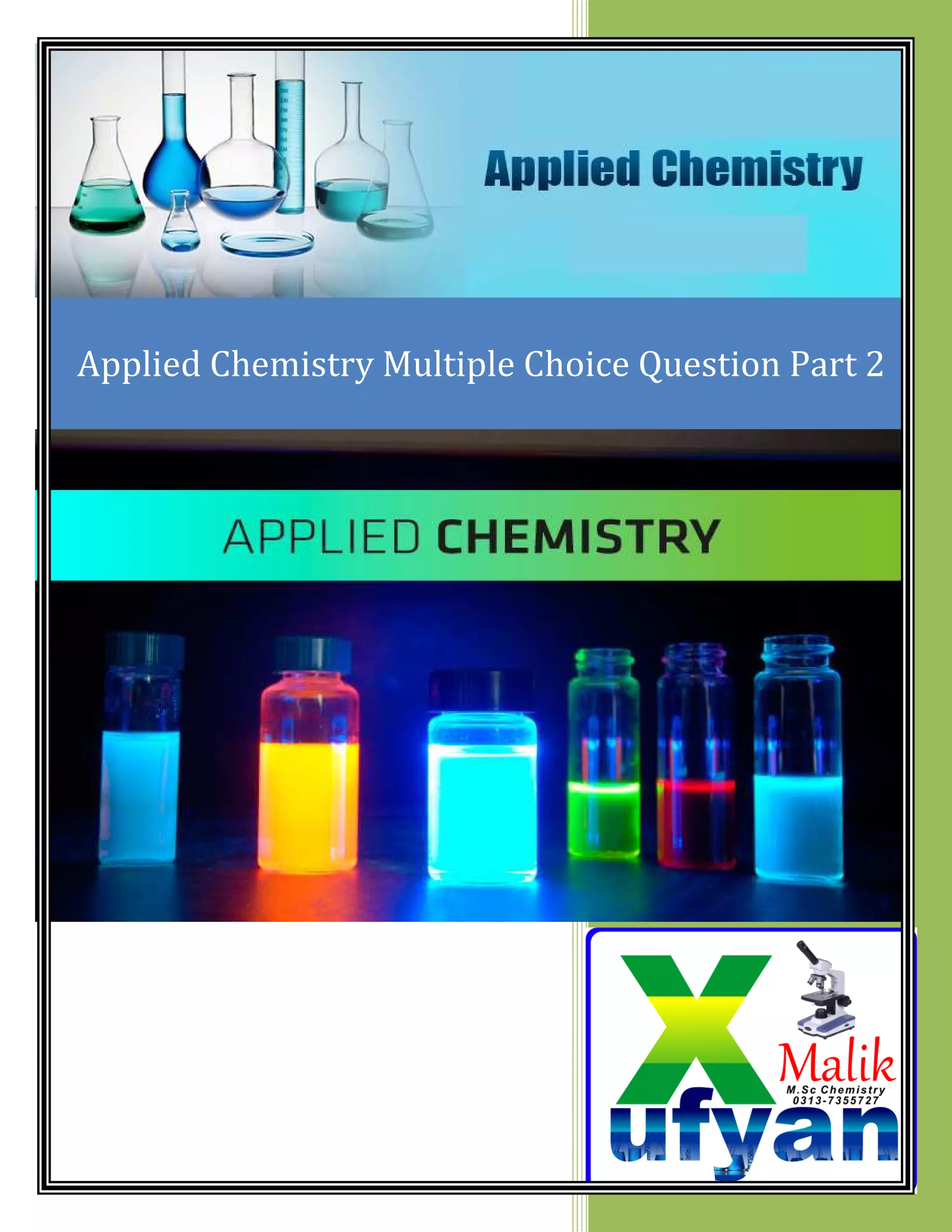 Applied Chemistry Multiple Choice Questions with Answers Part 2 by ...