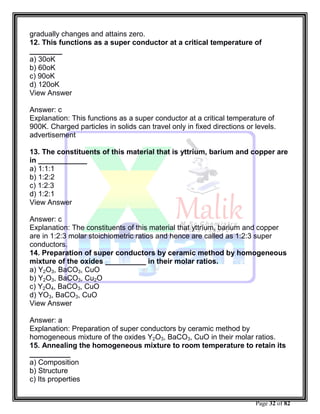 Applied Chemistry Multiple Choice Questions with Answers Part 2 by ...