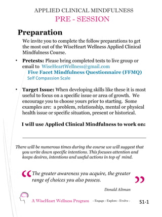 Applied clinical mindfulness 2015 session 1 | PPT