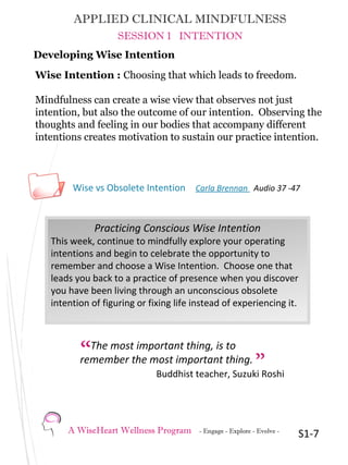 Applied clinical mindfulness 2015 session 1 | PPT