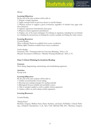 Applied Critical Thinking (GS200) Course Outline | PDF