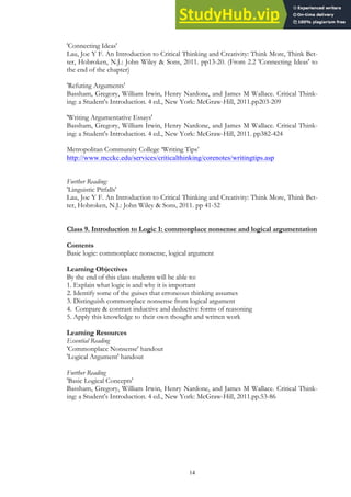 Applied Critical Thinking (GS200) Course Outline | PDF