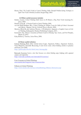 Applied Critical Thinking (GS200) Course Outline | PDF