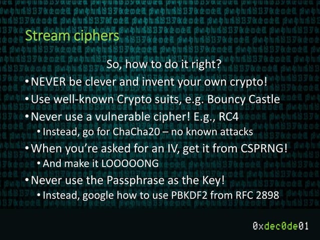 Applied cryptanalysis - stream ciphers | PPT