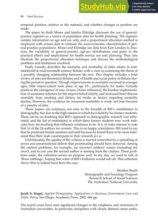 Applied Demography By J.S. Siegel | PDF