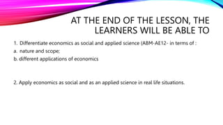 Applied Economicsssssssssssssss MODULE 1 | PPTX