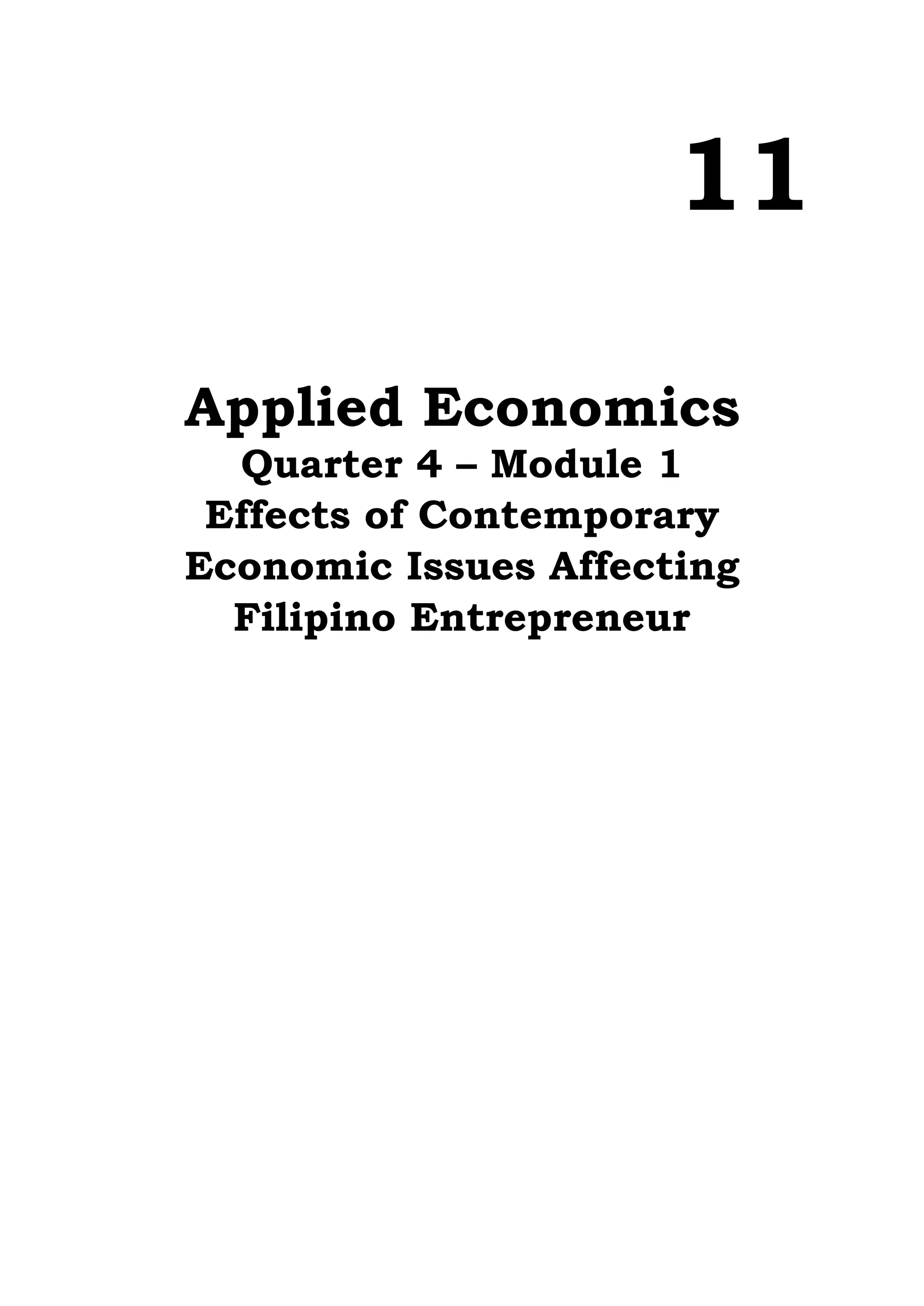 Applied for SHSApplied Economics for SHS-GAS Students Week1 Lesson 1 | PDF