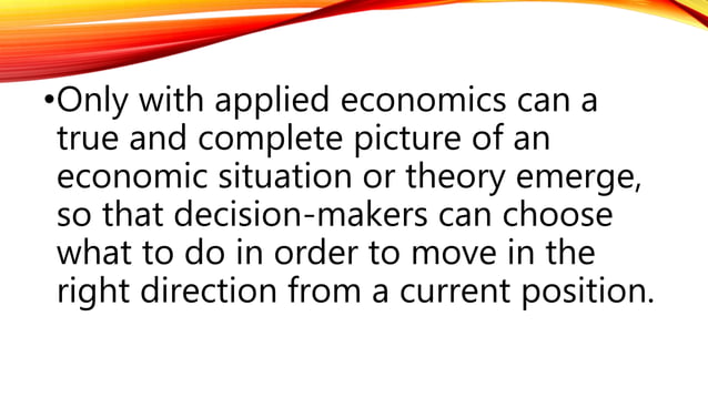 Applied economics | PPTX | Economy | Business and Finance