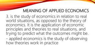 Applied economics | PPTX