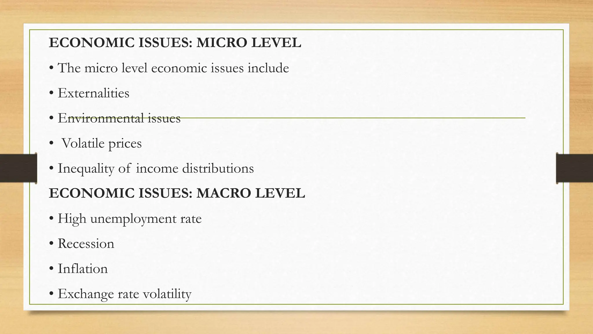APPLIED ECONOMICS. Contemporary socio economic issues facing the ...