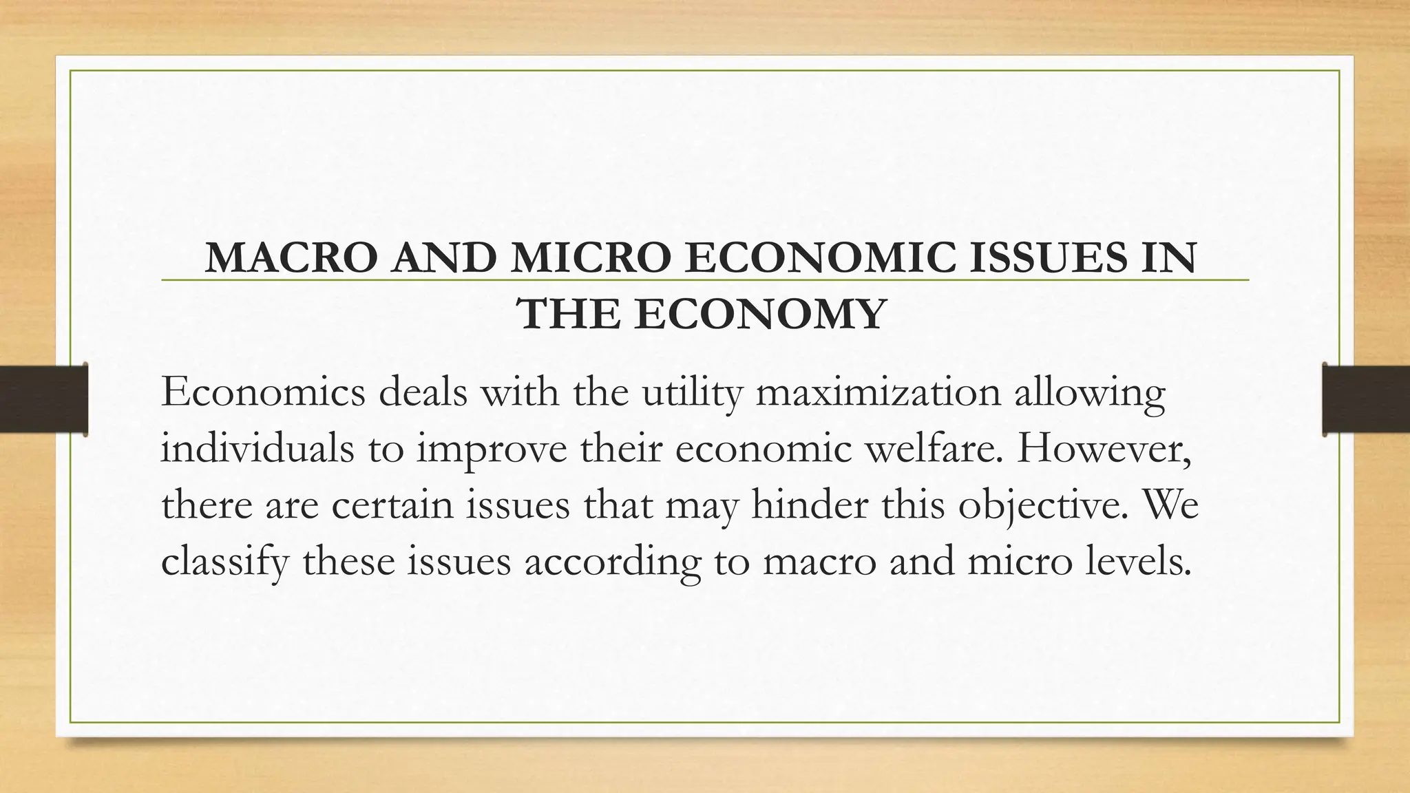 APPLIED ECONOMICS. Contemporary socio economic issues facing the ...