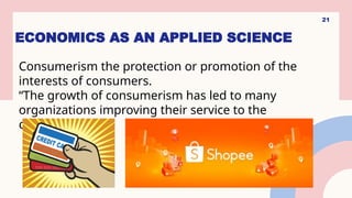 Applied Economics lesson (Economics as Social and Applied Science ) | PPTX