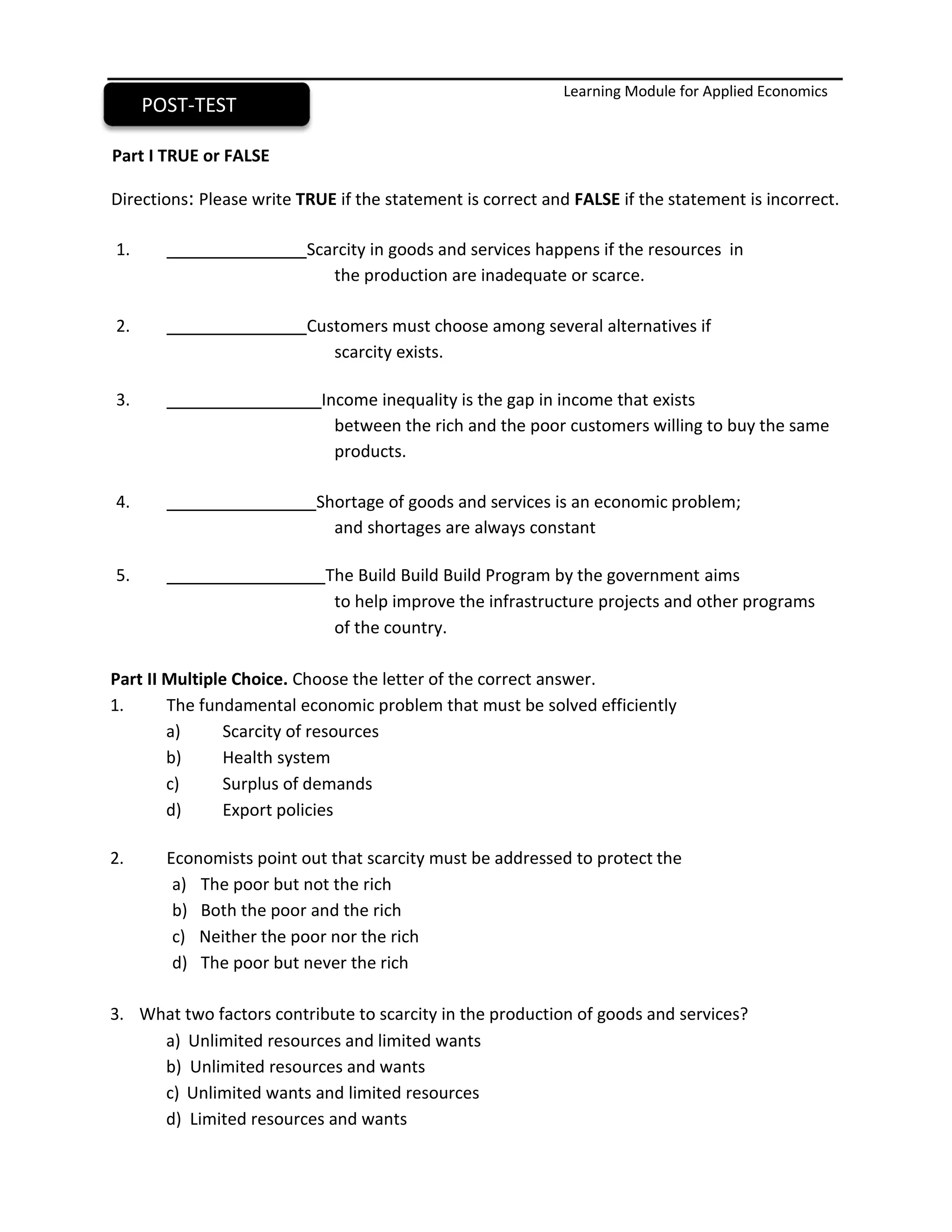 Applied economics module 2 final | PDF | Economy | Business and Finance