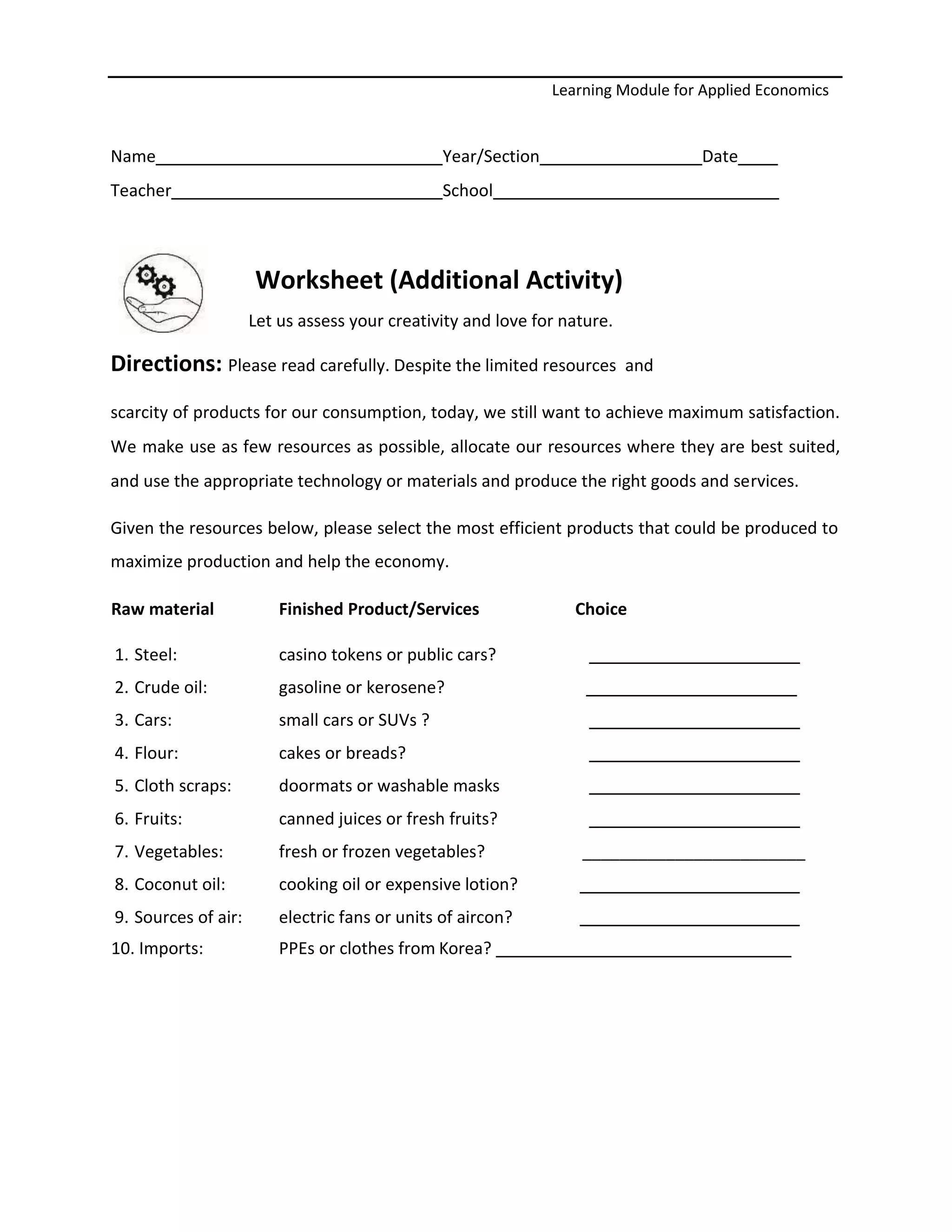 Applied economics module 2 final | PDF