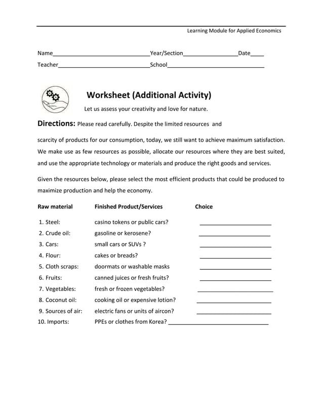 Applied economics module 2 final | PDF | Economy | Business and Finance