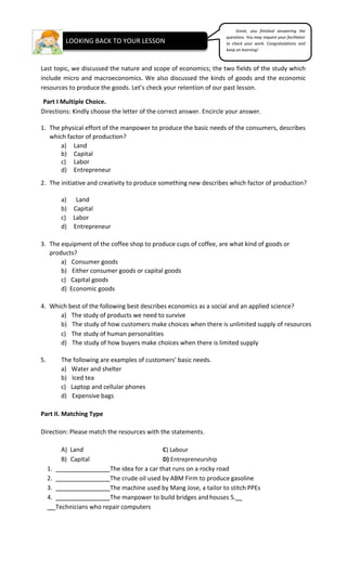 Applied economics module 2 final | PDF