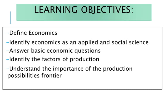 Introduction to Applied Economics Grade 12 | PPTX
