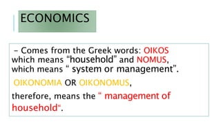 Introduction to Applied Economics Grade 12 | PPTX