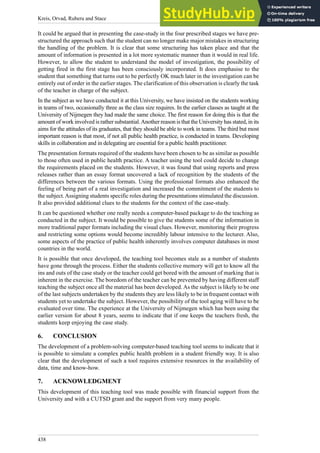 Applied Epidemiology - A Full-Subject Self-Directed Computer-Based Problem-Solving Learning ...