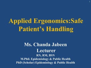 Applied ergonomics safe patient's handling | PPT