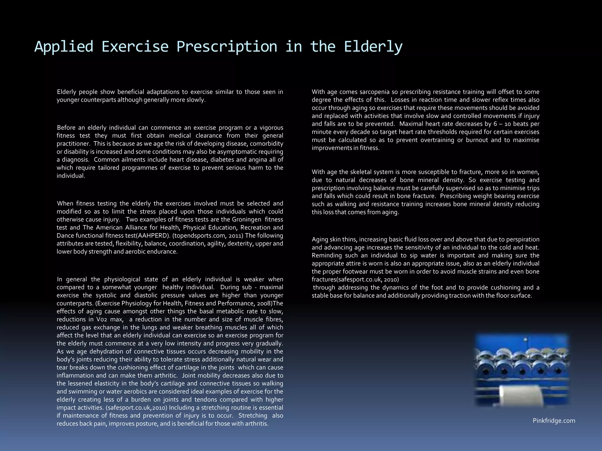 Applied exercise prescription in the elderly | PPTX