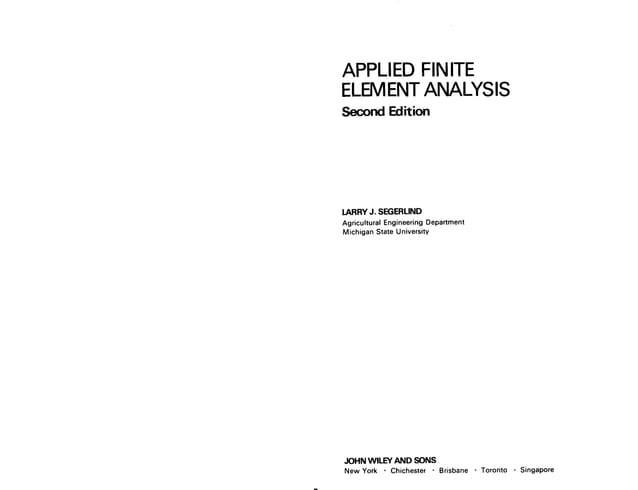 Applied Finite Element Analysis Ppt