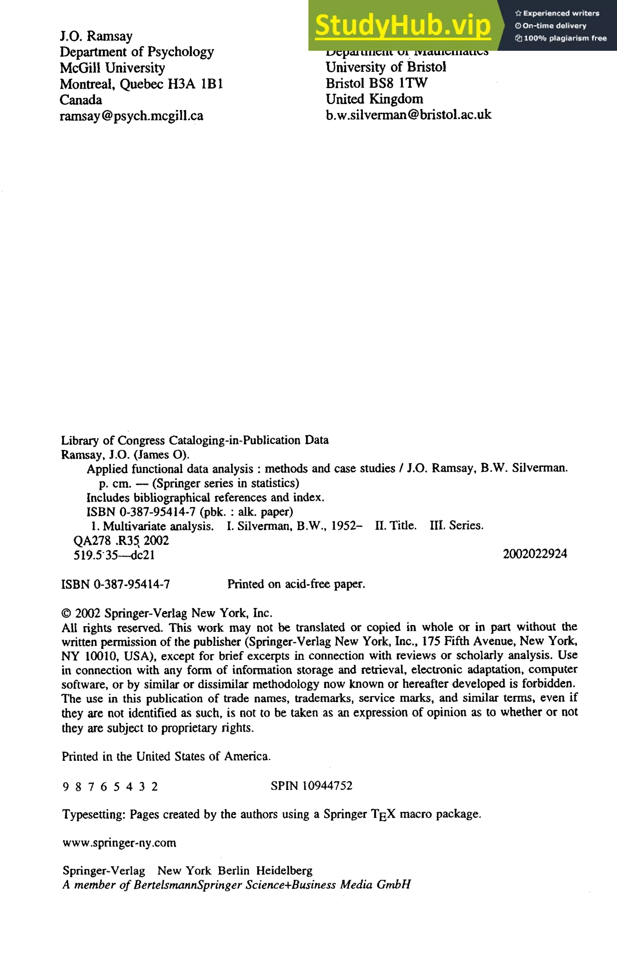 Applied Functional Data Analysis Methods And Case Studies | PDF