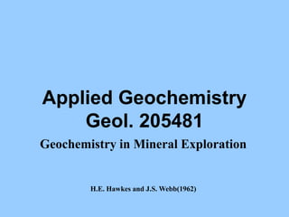 Applied Geochemistry.ppt