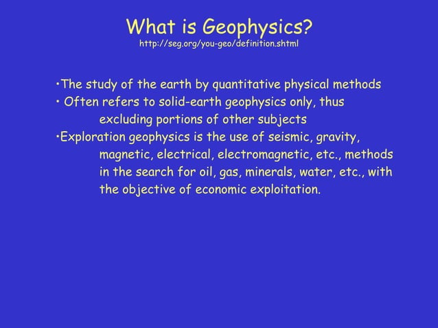 Applied geophysis geology 147789587.ppt | Geology | Science