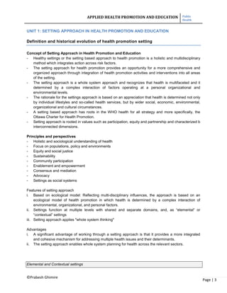 Applied Health Promotion and Education | PDF