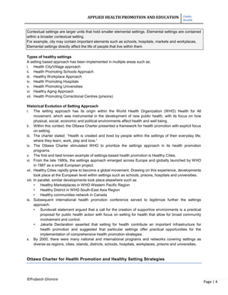 Applied Health Promotion and Education | PDF