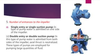pumps and centrifugal pump and their classifications | PPTX