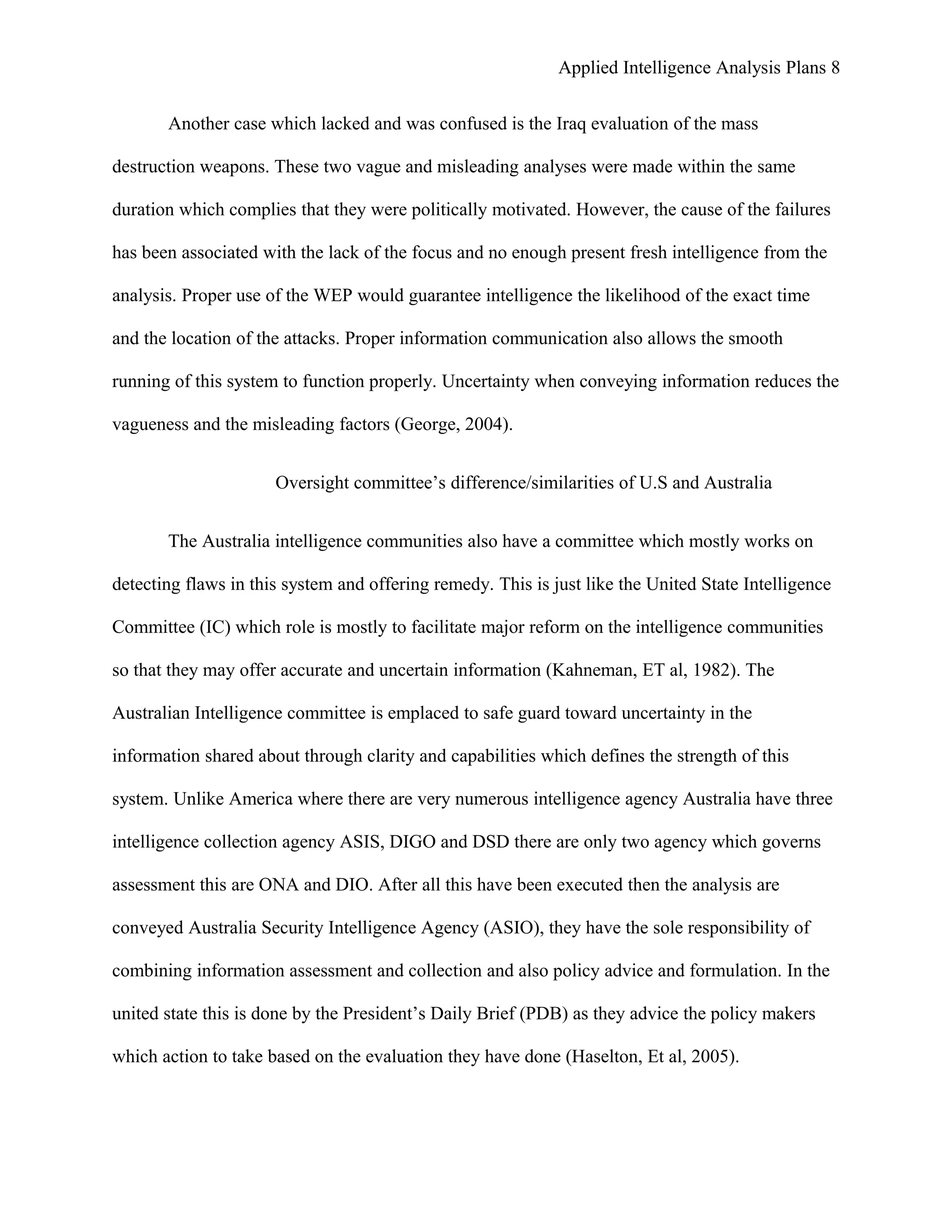 Applied intelligence analysis | DOC