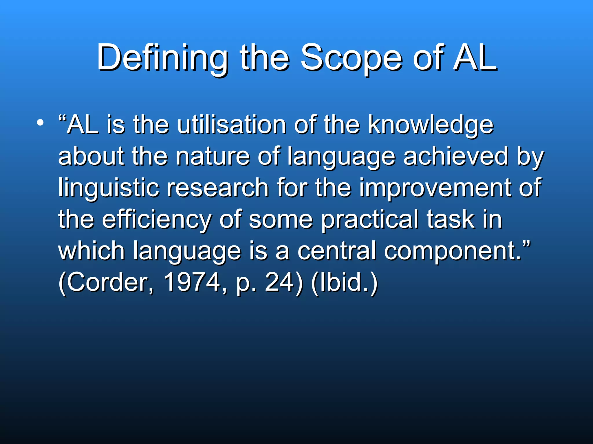 Applied linguistics | PPT