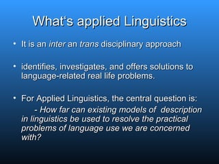 Applied linguistics | PPT
