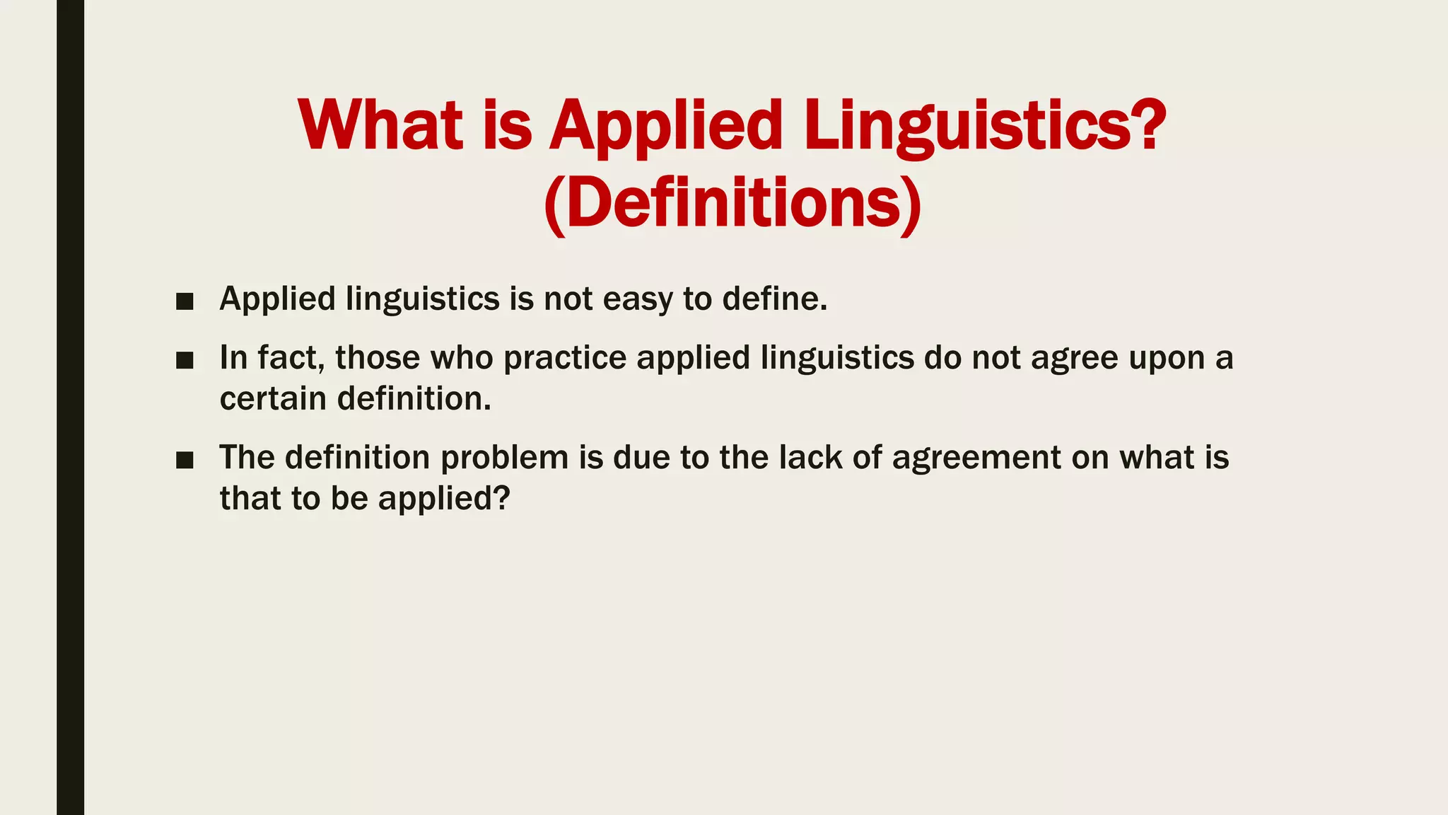 Applied linguistics: overview | PPTX