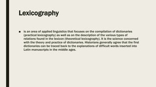 Applied linguistics: overview | PPTX