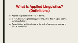 Applied linguistics: overview | PPTX