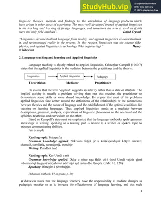 APPLIED LINGUISTICS IMPACT ON LANGUAGE TEACHERS | PDF | Education