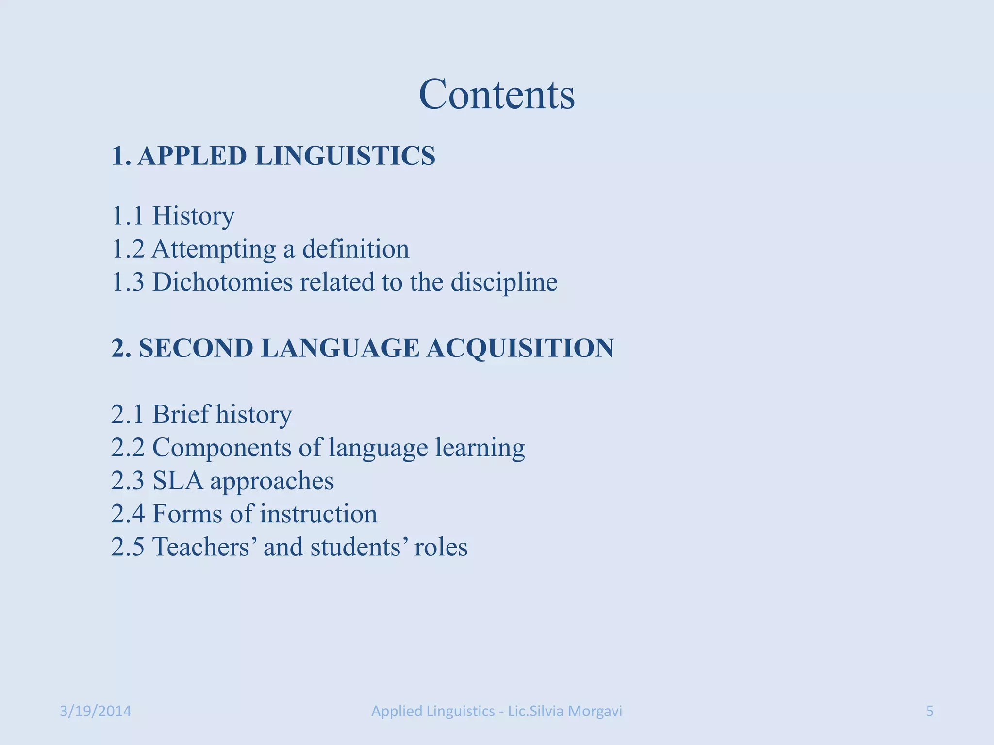 Applied linguistics introduction | PPTX | Education